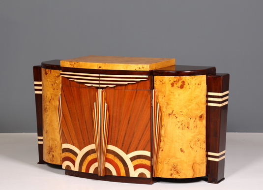 Traumhaftes Art Deco Design Highboard Biedermeier Stil Kommode